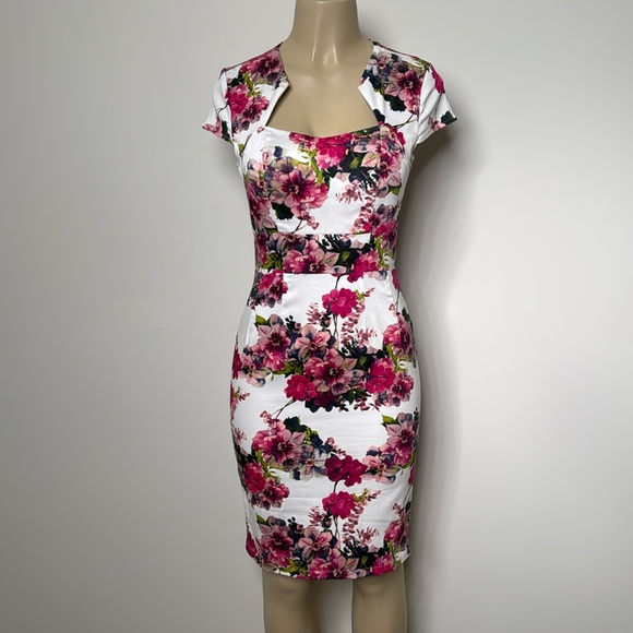 Grace Karin | Dresses | Grace Karin Small White Floral Midi Dress ...